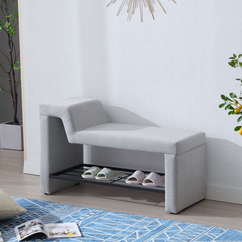 Latitude Run® Upholstered Shelves Storage Bench And Reviews Wayfair